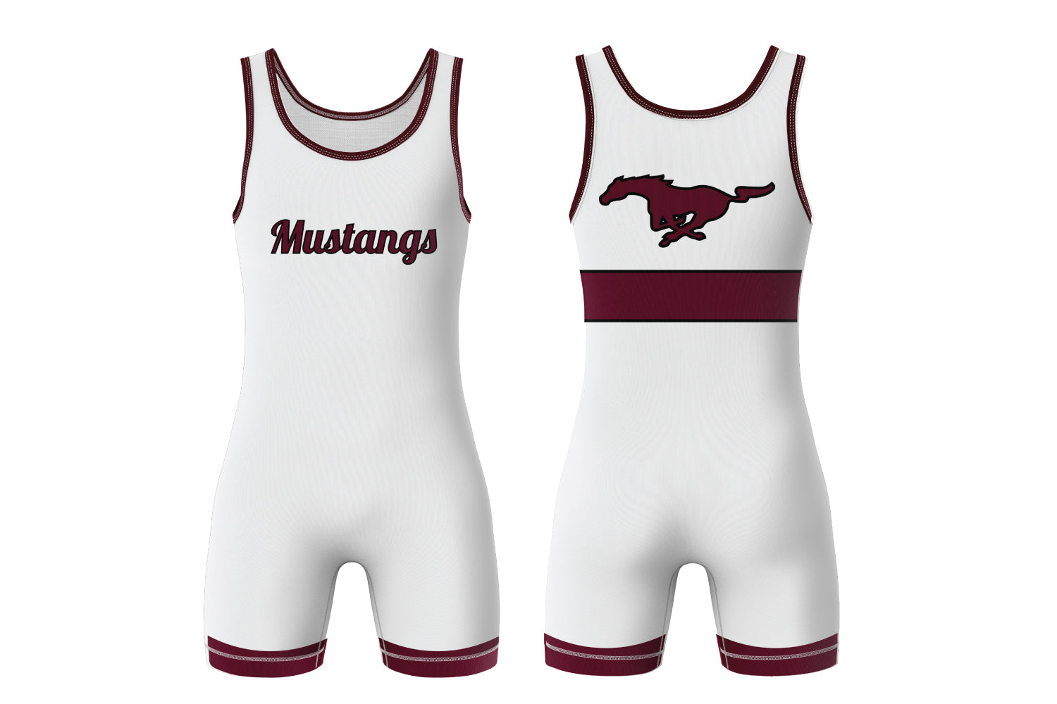Clifton HS Wrestling Sublimated Men's / Boy's Singlet - White