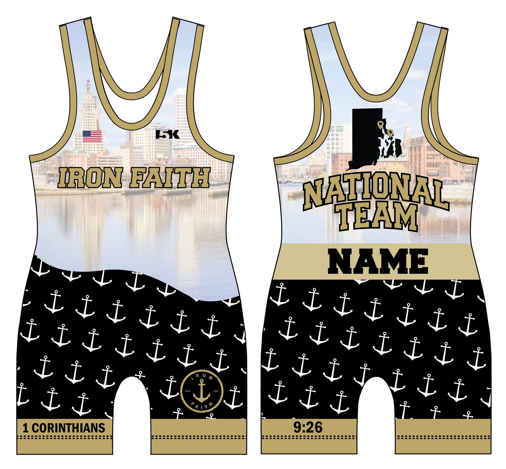 Iron Faith Wrestling Sublimated Singlet