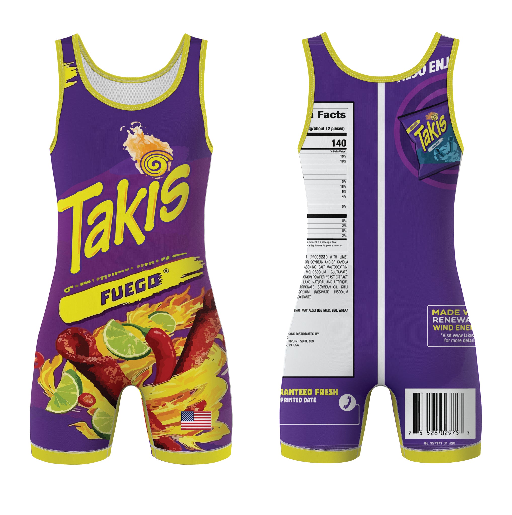 Spice Snack Wrestling Sublimated Singlet