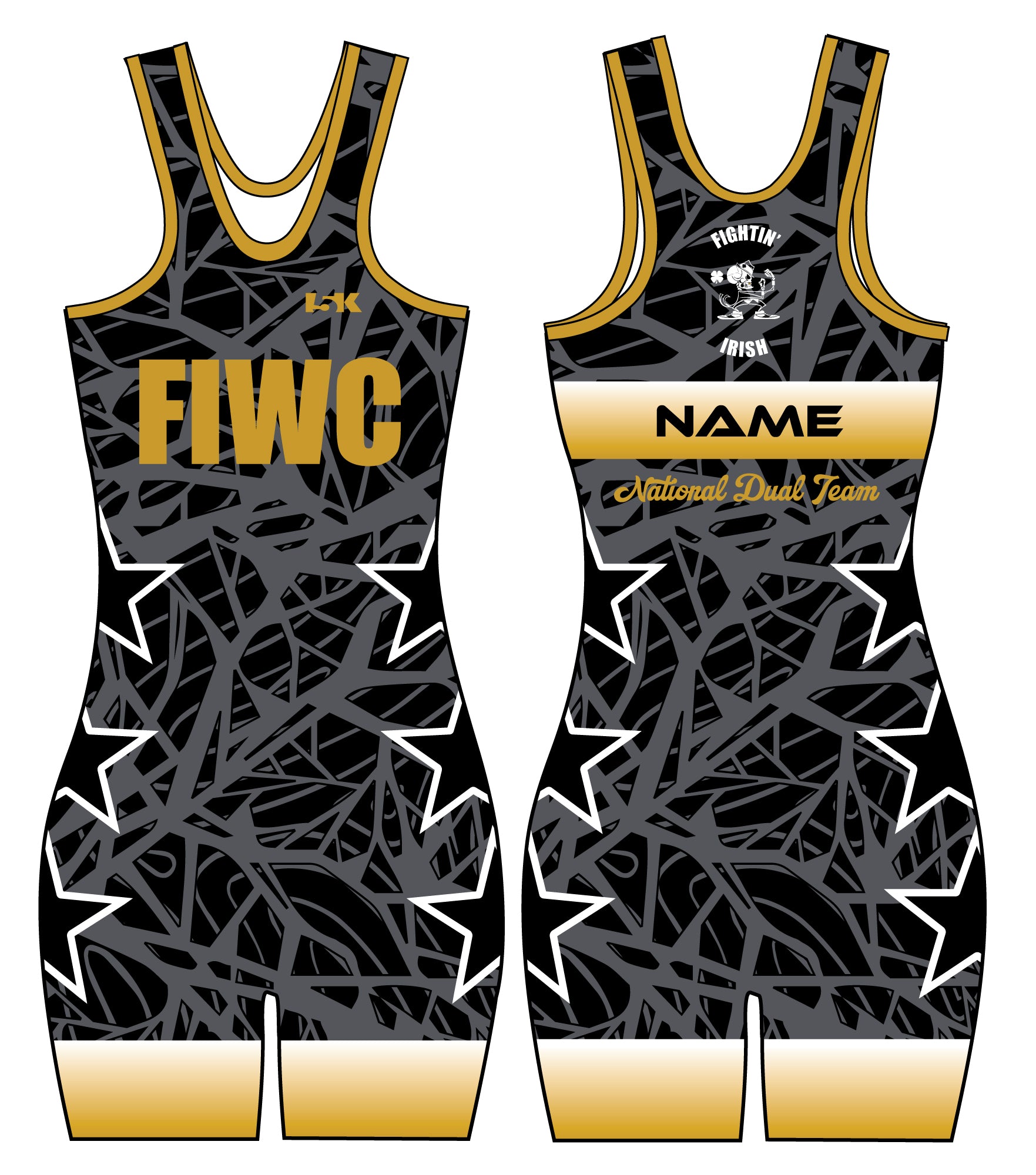 Fightin' Irish Wrestling Sublimated Women's Dual Team Singlet - Design 4