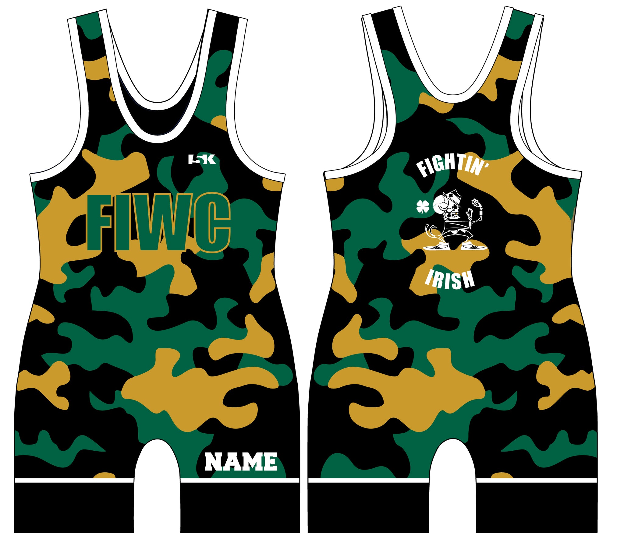 Fightin' Irish Wrestling Sublimated Men's Singlet - Design 6